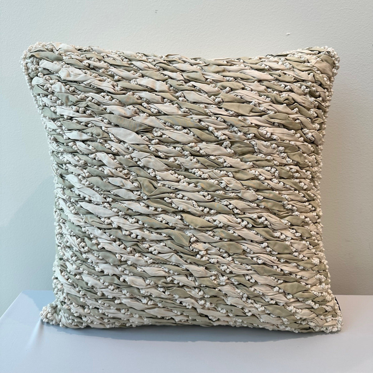 Ankasa Luxury Celadon With intricate Embroidery Cushion – Laura Kincade