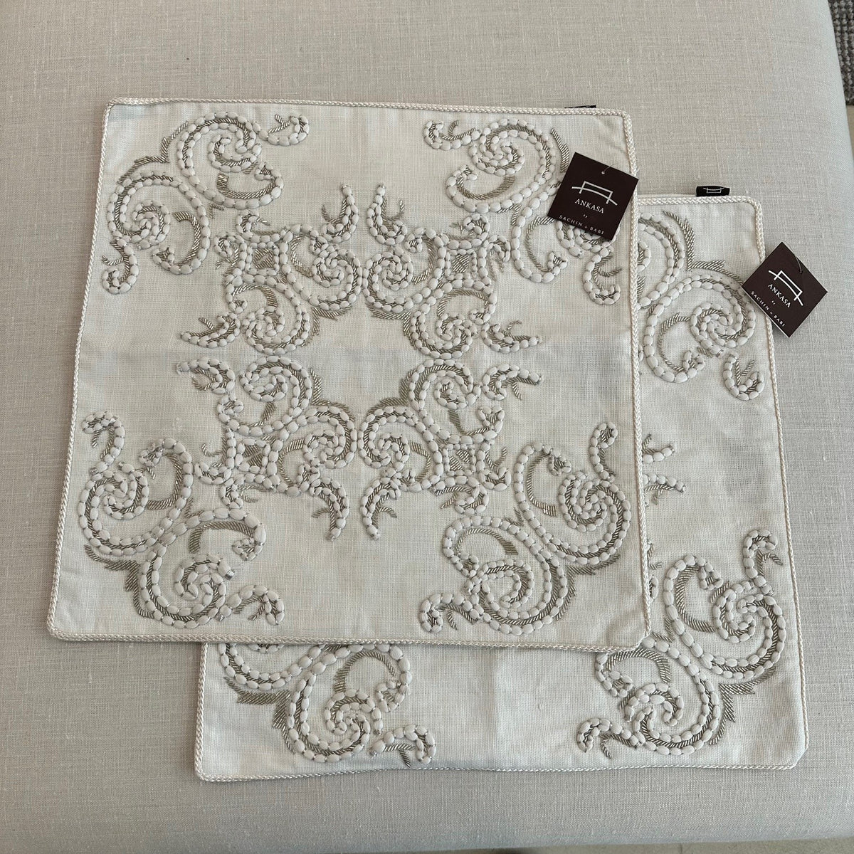 Ankasa New York Luxury Cushion Cover Beaded Pair – Laura Kincade