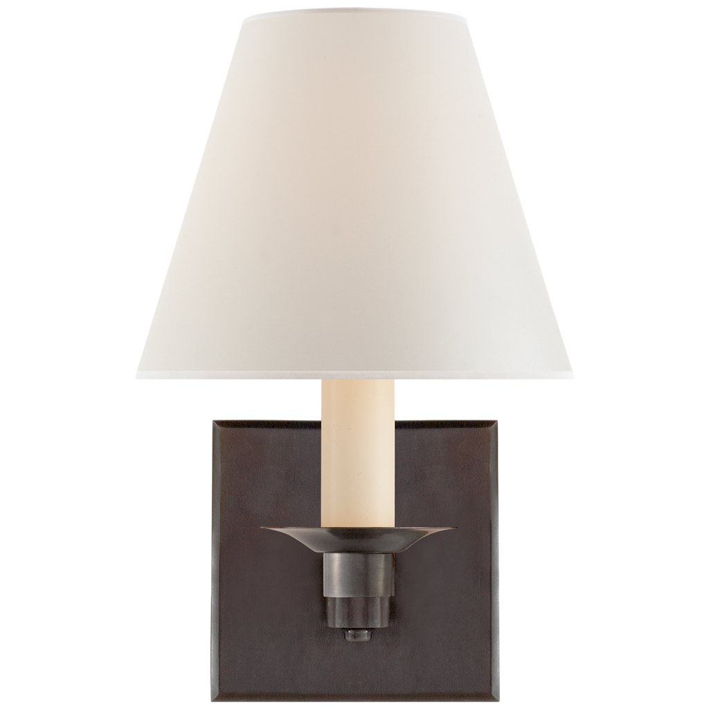 Evans Sconce with Percale Shade – Laura Kincade